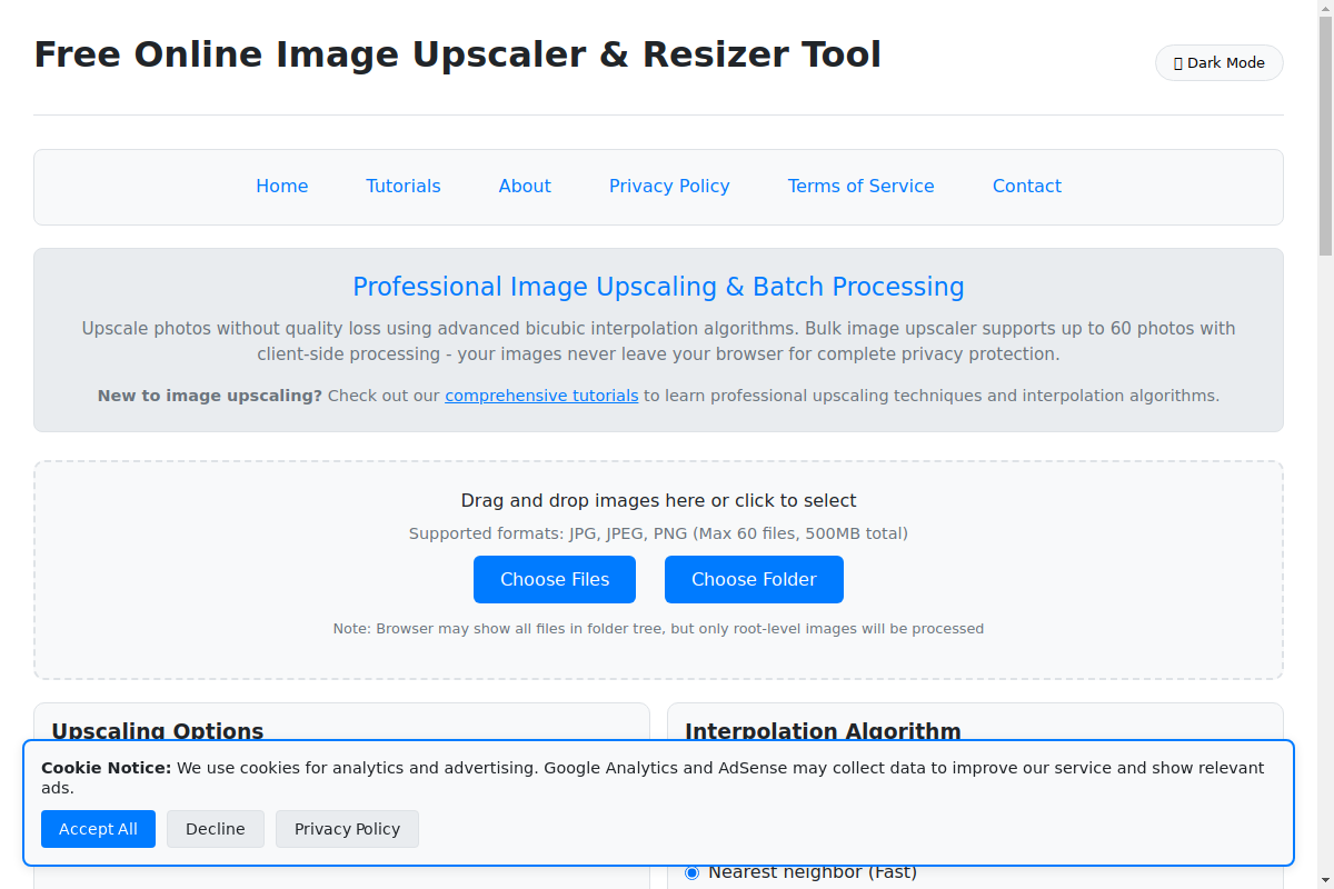 Image Upscaler & Resizer - Bicubic Interpolation | Browser-Based